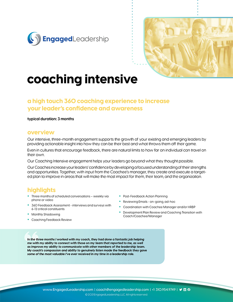 One on One Leadership Coaching | EngagedLeadership